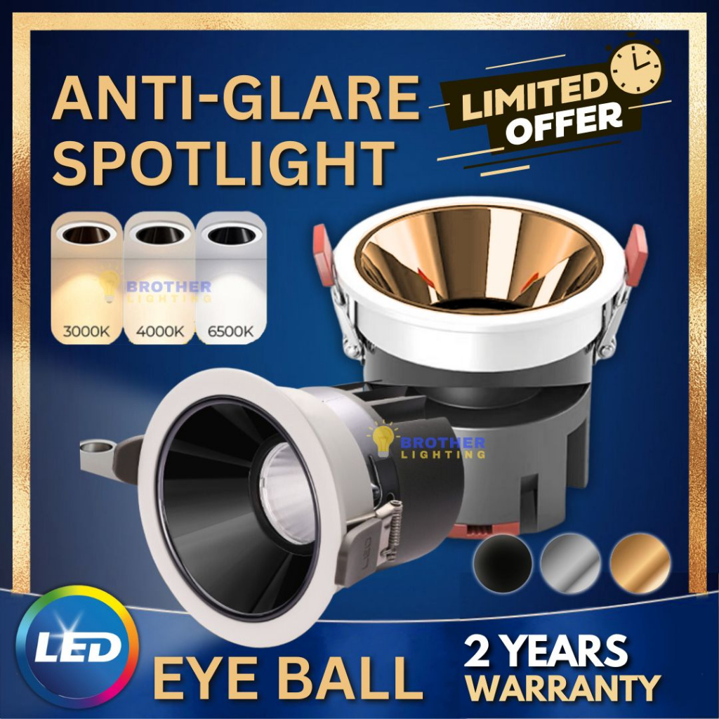 [Anti-Glare] 12W LED Eye ball Recessed Spotlight LED Eyeball COB ...