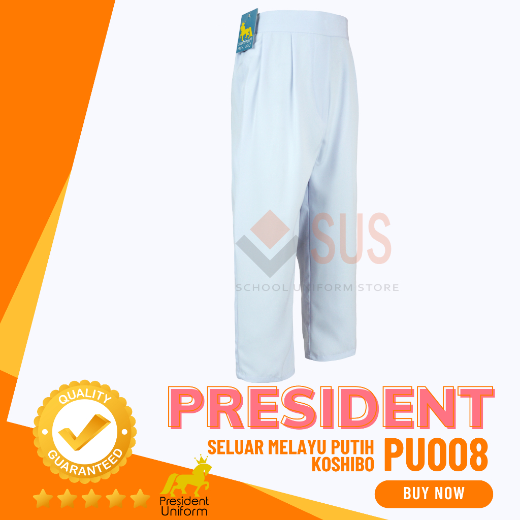 SELUAR MELAYU PUTIH SEKOLAH KAIN TEBAL SELUAR SAHAJA ( KOSHIBO ) PUTIH ...