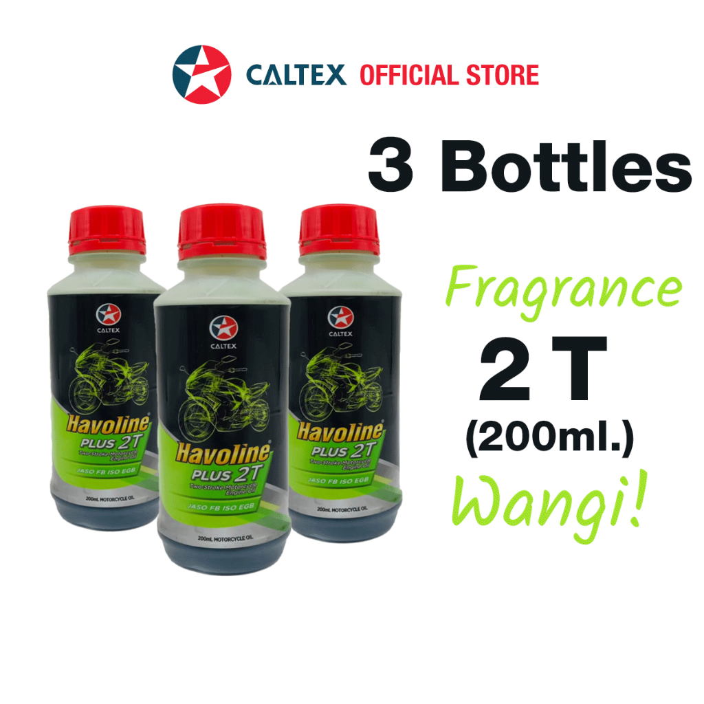 [3 bottles] CALTEX Plus 2T (200ml) - 2T WANGI KURANG ASAP FOR all types ...