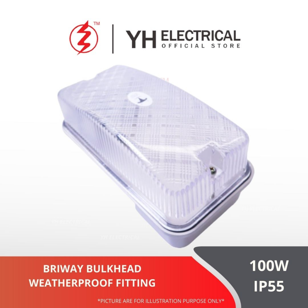 BRIWAY 100W BULKHEAD WEATHERPROOF FITTING -IP55 ( E27 ) | Shopee Malaysia