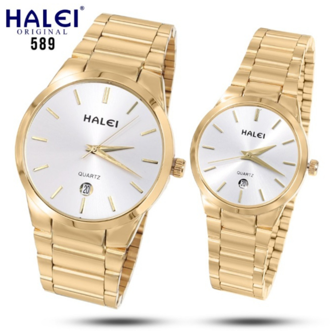 HALEI Jam Tangan Pasangan Original Kalis Air Kuarza Keluli Tahan Karat ...