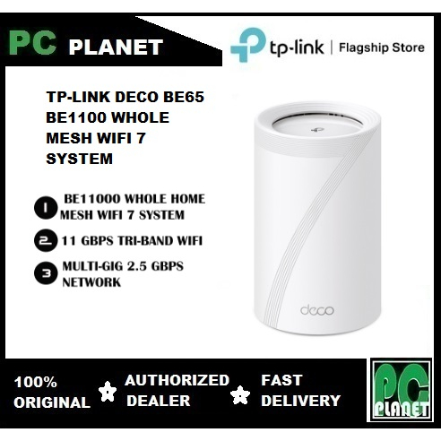 Tp-Link Deco BE65 BE11000 Whole Home Mesh WiFi 7 System (1Pack / 2Pack ...