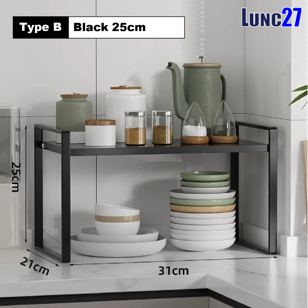 Kitchen Rack Stackable Plate Rack Kitchen Cabinet Shelf Spice Rack ...
