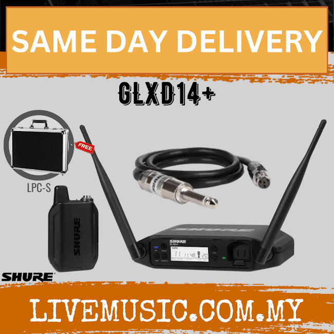 Shure GLXD14+ Digital Wireless Bodypack System with WA302 Guitar Cable | Shopee Malaysia