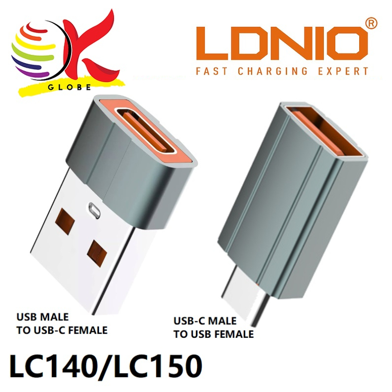 LDNIO LC140 / LC150 FAST TRANSMISSION TYPE C TO USB A ADAPTER CONVERTER ...