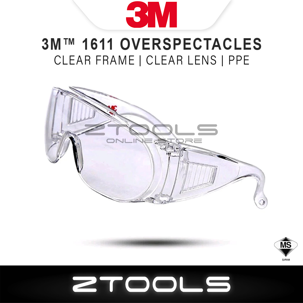 (SIRIM) 3M 1611 & 10434 Safety Goggles | Anti-Fog Spectacle | Clear ...