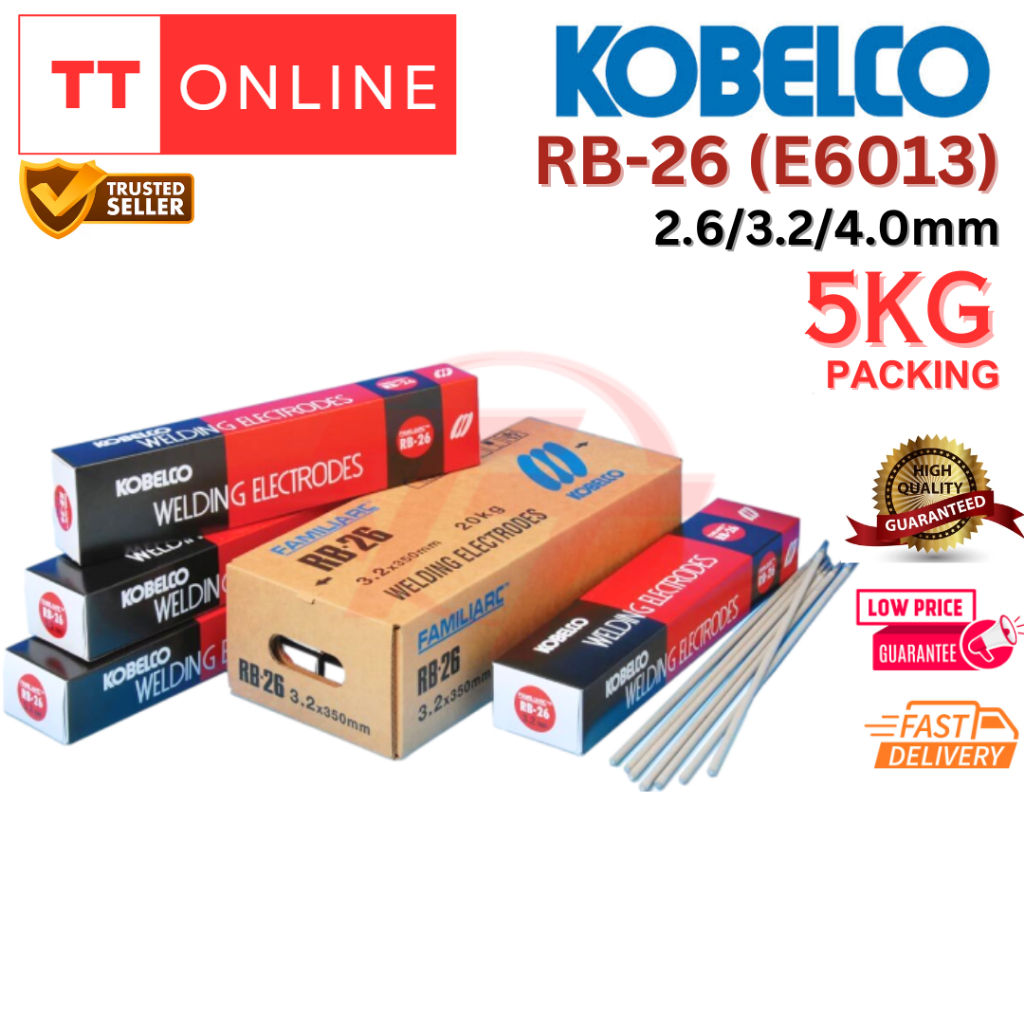 KOBELCO KOBE RB26 2.6mm/3.2mm/4.0mm Welding Rod Electrode (5KG ...