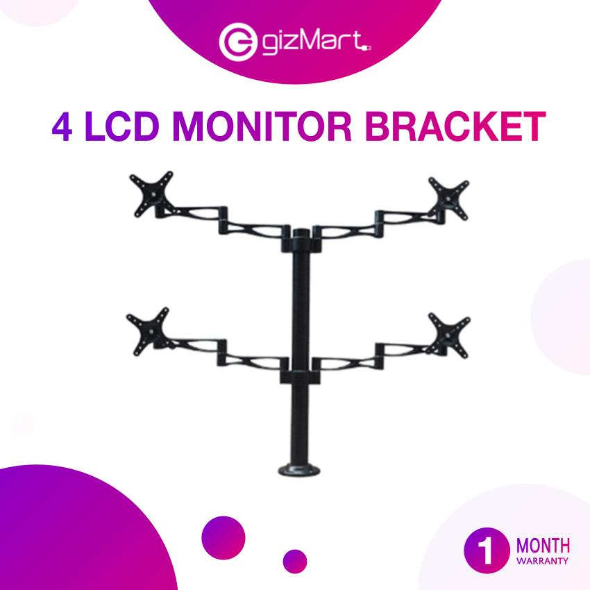 LCD Monitor Bracket Mount Support for 4 LCD LED Monitor 10 - 27 ...