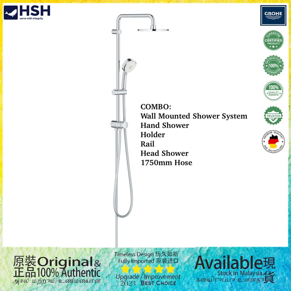 Original GROHE 27394002 Tempesta Cosmopolitan System 200 Shower system ...