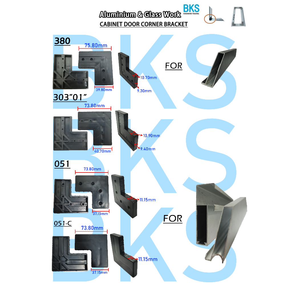 Ready Stock🔥051 / 054 / 303 / 380 / 011🔥Cabinet Door Corner Bracket | L ...