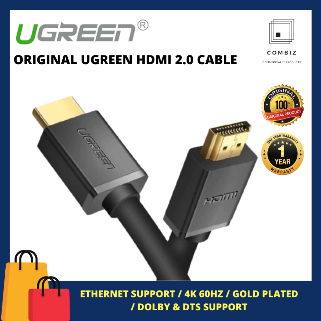 ORIGINAL UGREEN HDMI 2.0 CABLE 4K60Hz ( 0.5m/1m/1.5m/2m/3m/5m) | Shopee ...