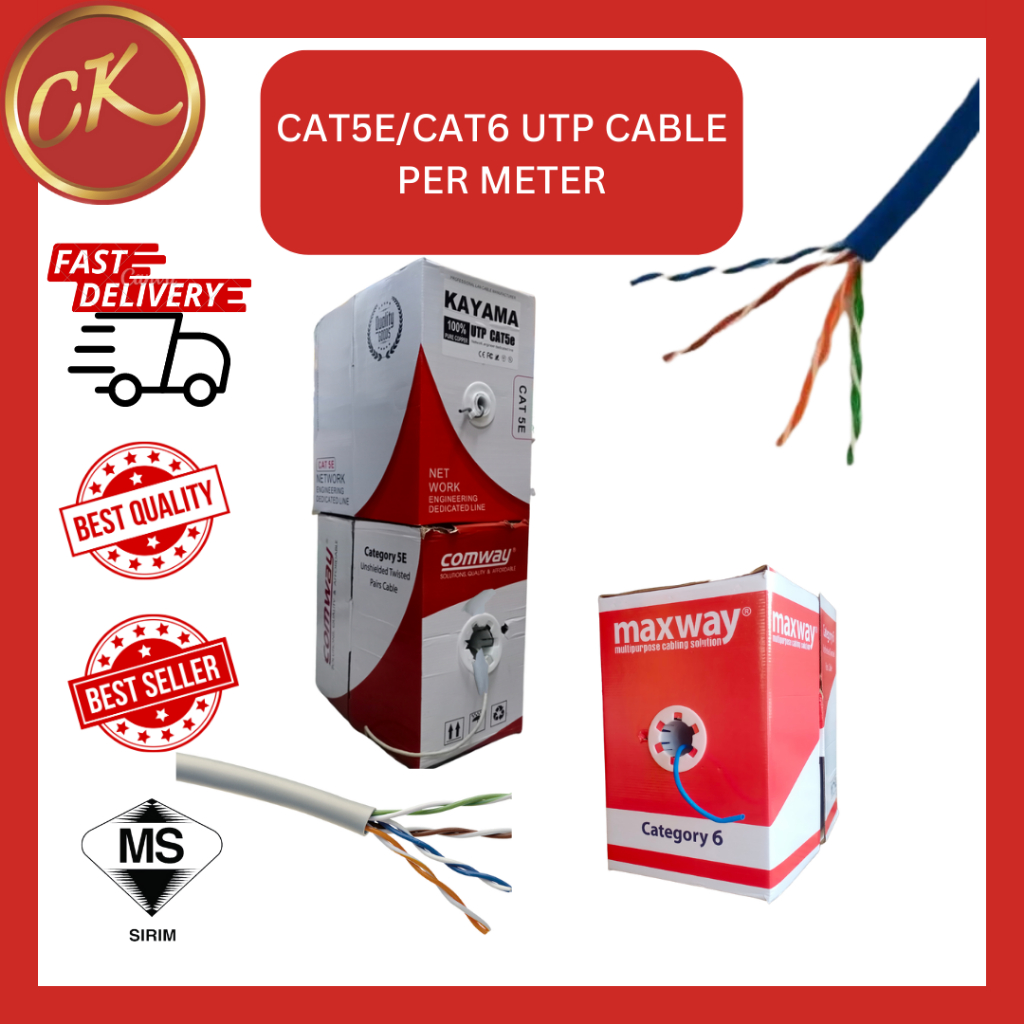 KAYAMA COMWAY CAT5E MAXWAY CAT6 UTP CABLE | Shopee Malaysia