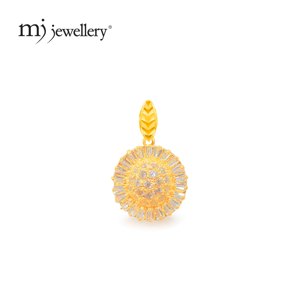 MJ Jewellery Gold Sunflower Pendant B47 , 375 Gold & 916 Gold | Shopee ...