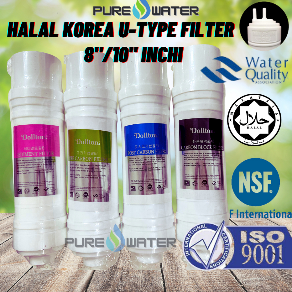 8"/ 10" Halal U-type 4 Korea Alkaline UF Filter Replacement Cartridge ...