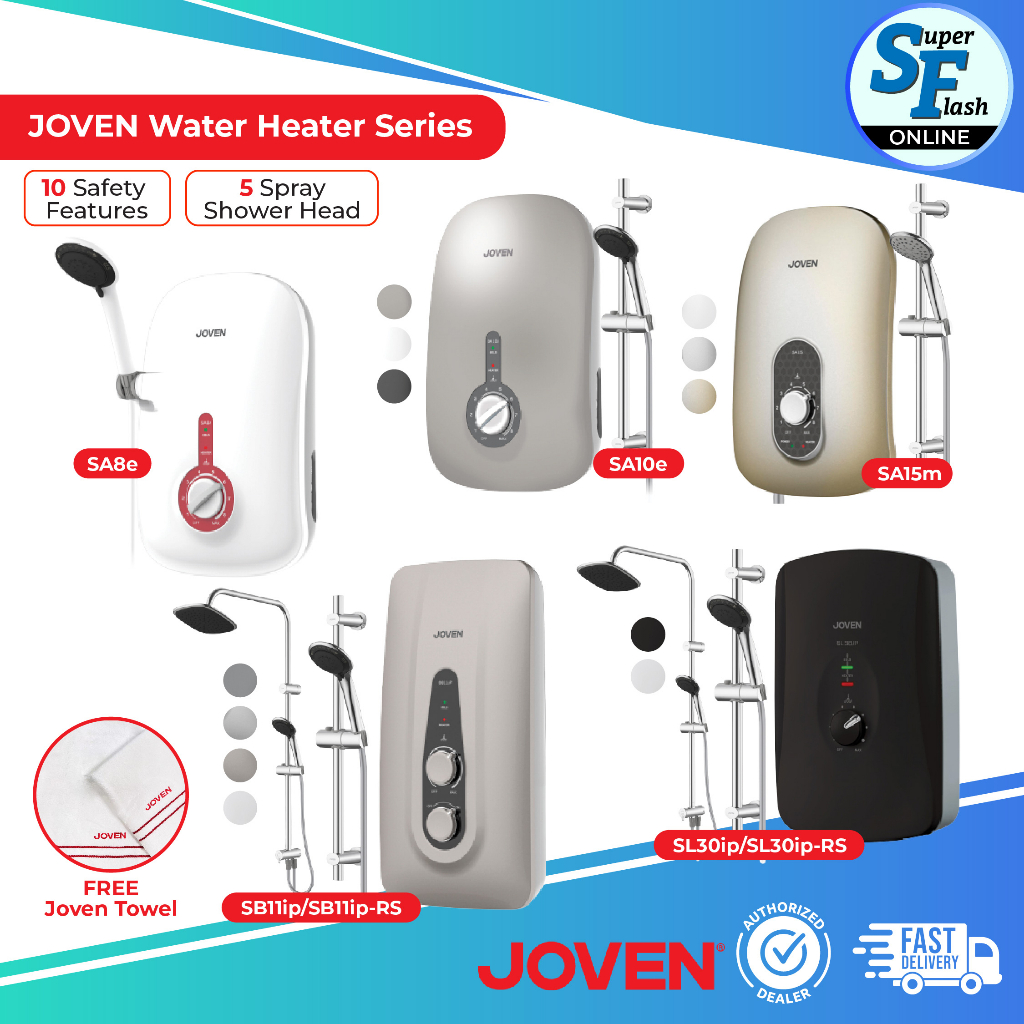 JOVEN Instant Water Heater Series || 热水器 || Pemanas Air || SA8e/SA10e/SA15m/SB11iP/SB11iP-RS ...