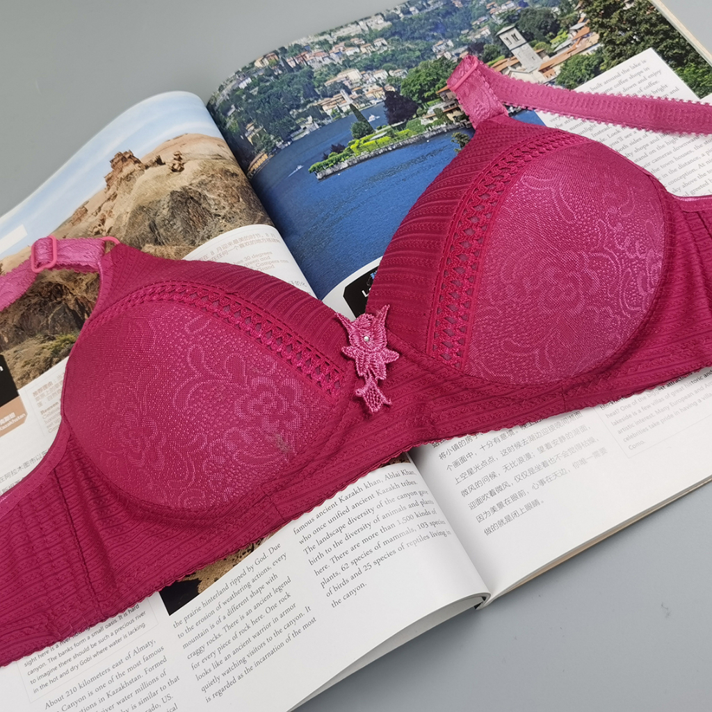 Wireless Spandex Nipis Span Floral Pattern 3/4 Cover 3 Hooks [**772 ...