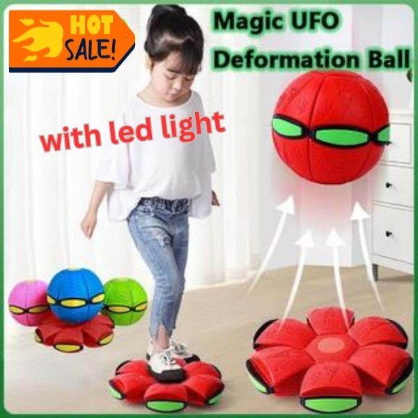 Magic Flying Saucer Ball UFO Flat Throw Disc Ball with LED Light Toy ...