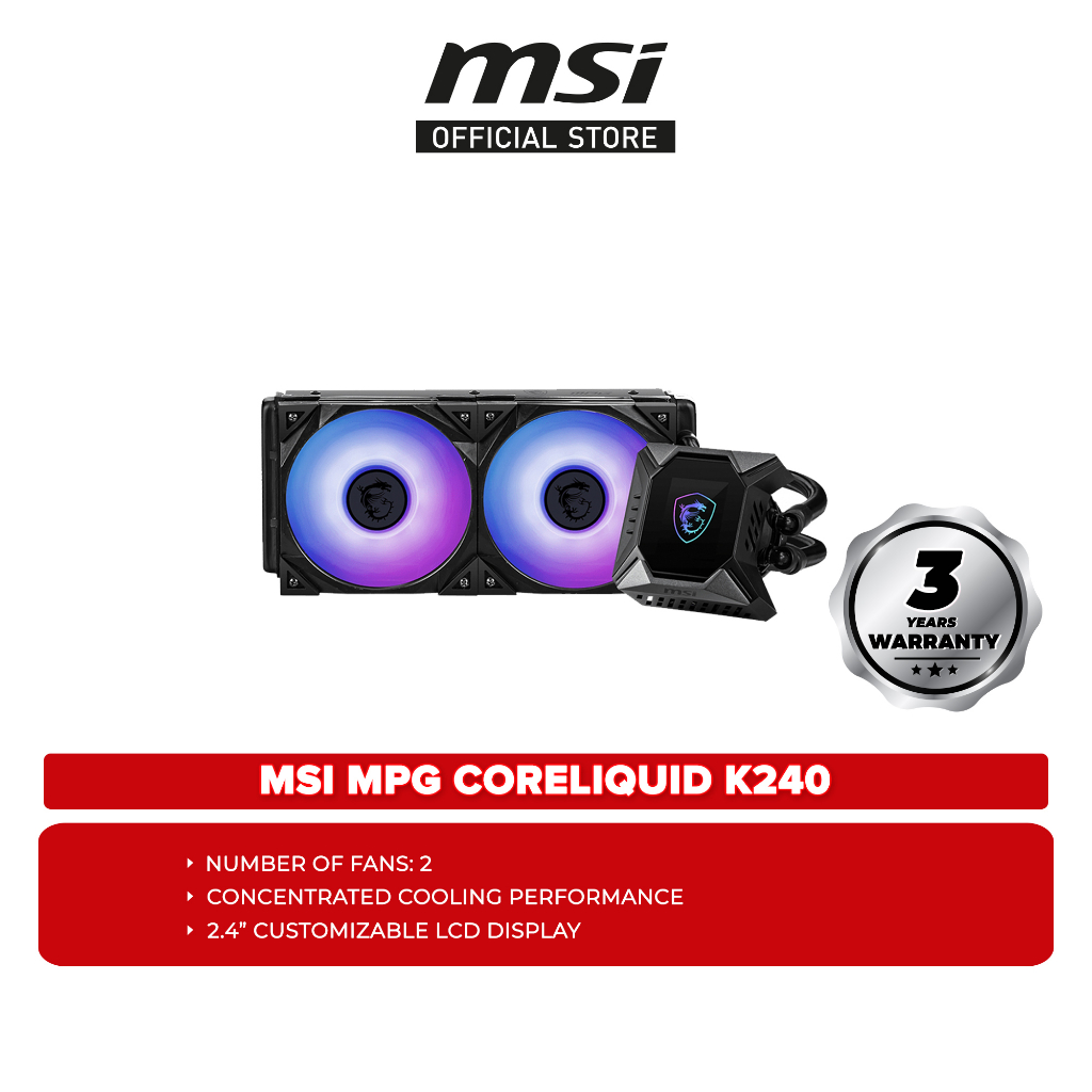 MSI MPG CORELIQUID K240 ARGB AIO Liquid Cooler | Shopee Malaysia