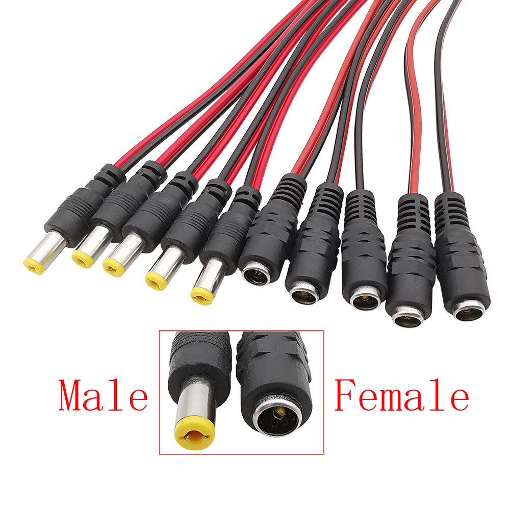 5.5*2.1MM DC POWER CABLE MALE FEMALE PLUG SOCKET/DC12V POWER CABLE/RED ...