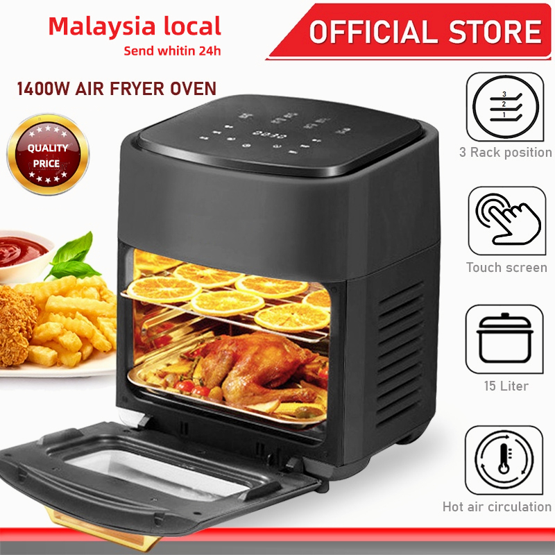 AF-15 Electric Oven Convection Air Fryer Toaster Timer Oil Free Roaster ...