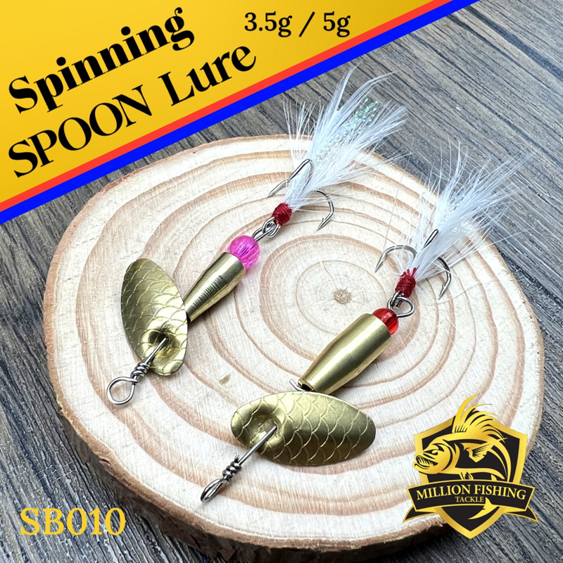 【SB010】Spinning Spoon Fishing Lure UL fishing Spinner Bait Umpan ...