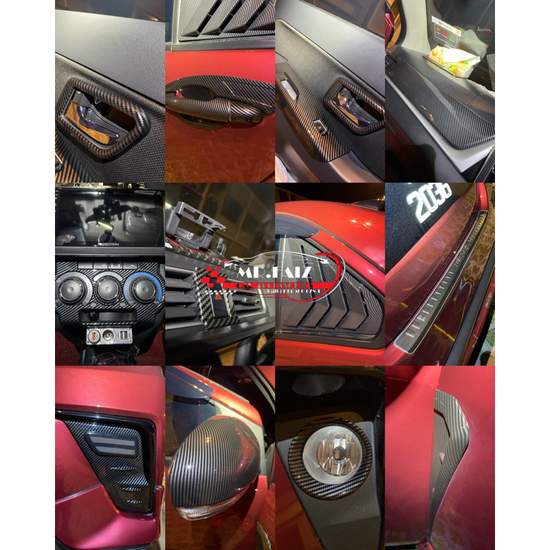 perodua bezza Accessories bezza cover trim carbon fiber set door handle ...