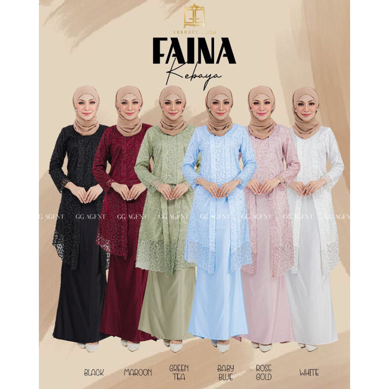 BAJU RAYA 2023 PLUS SIZE S-2XL FAINA KEBAYA LABUH TUNANG NIKAH KONVO ...