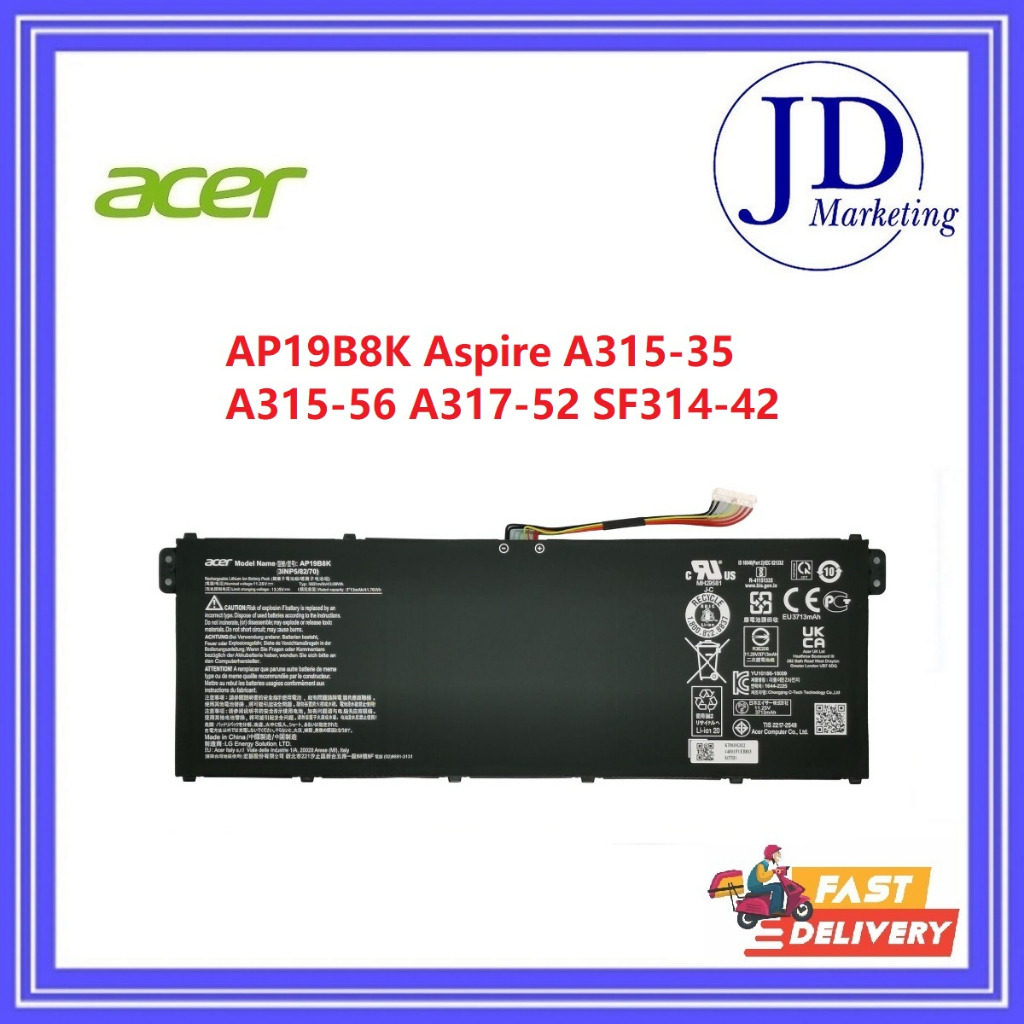 Original Acer AP19B8K Aspire N18Q13 A315-35 A315-56 A315-57 A315-57G ...