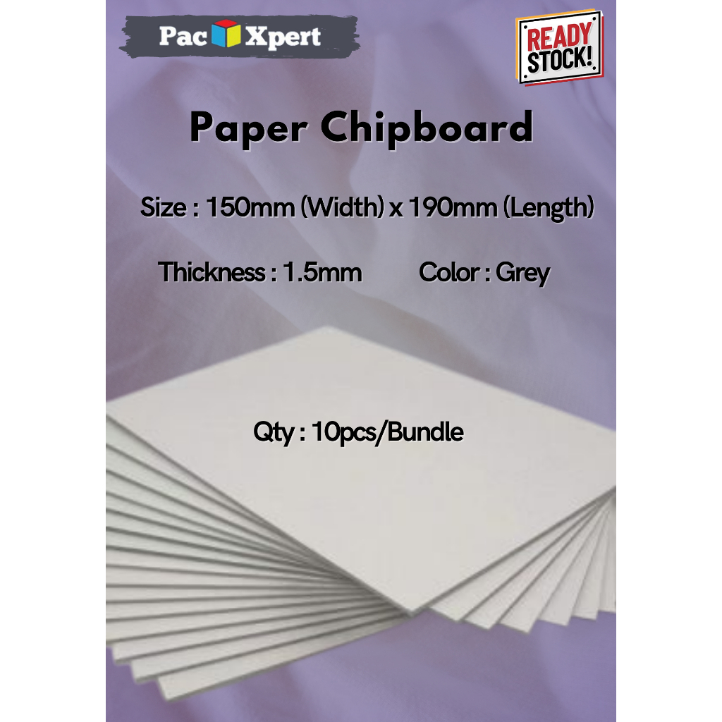 10pcs Grey Chipboard | 150mm (W) x 190mm (L) Paper Chipboard ...