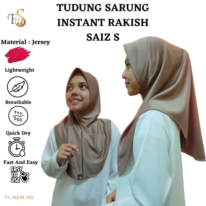 Tudung Sarung Jersey Size S MSSD / MSSM Instant Hijab Souk Serap Peluh Iron Less Sport Sukan ...