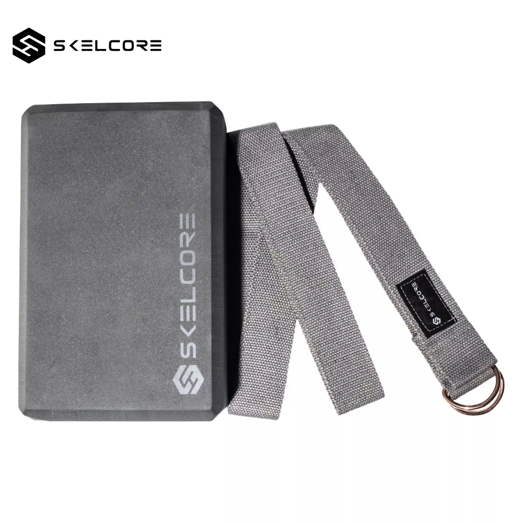 Skelcore Yoga Block and Strap Set High Density Non Slip Foam | Shopee ...