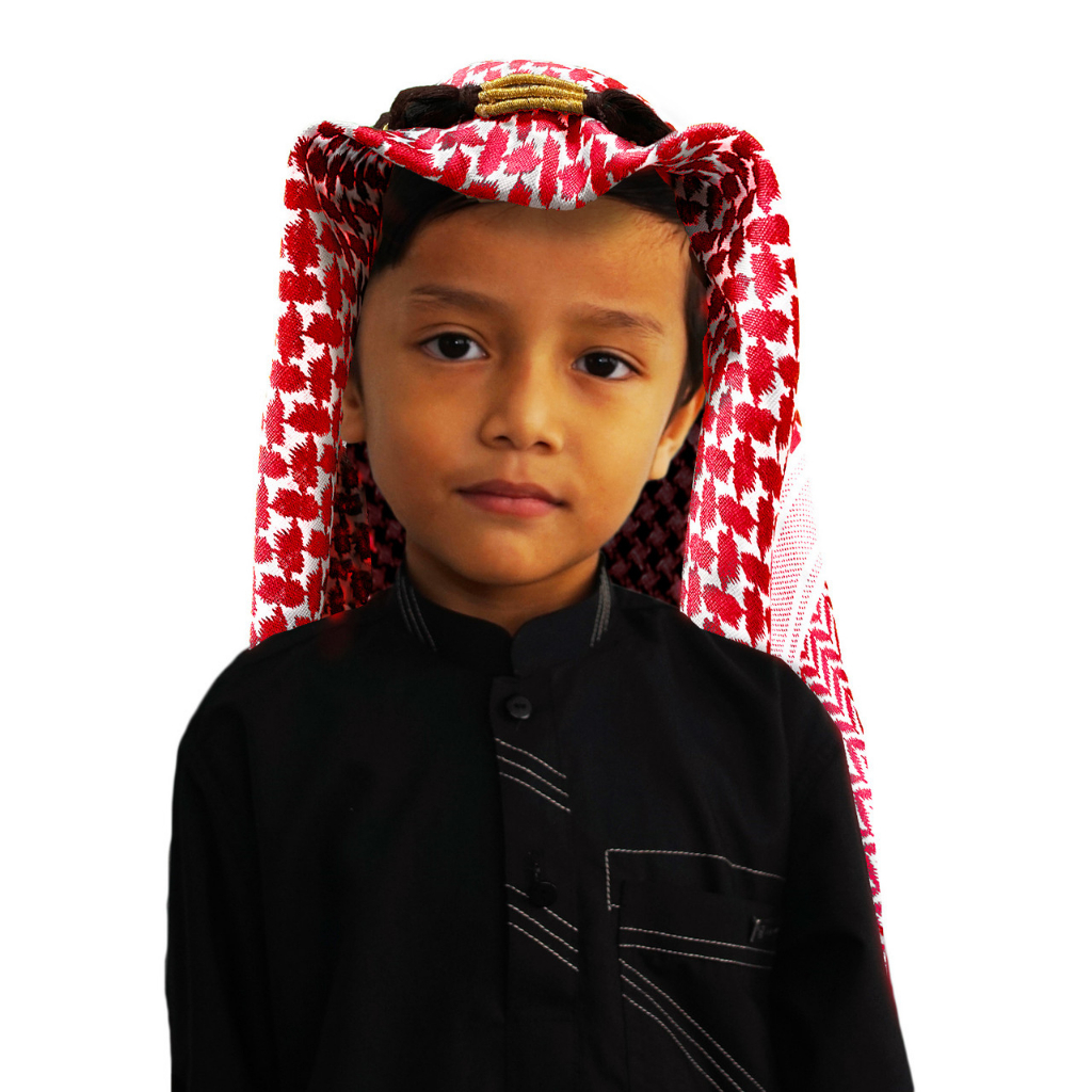 Red Shemagh for kids2, Piece Igal Children plus Sorban Budak Turban ...