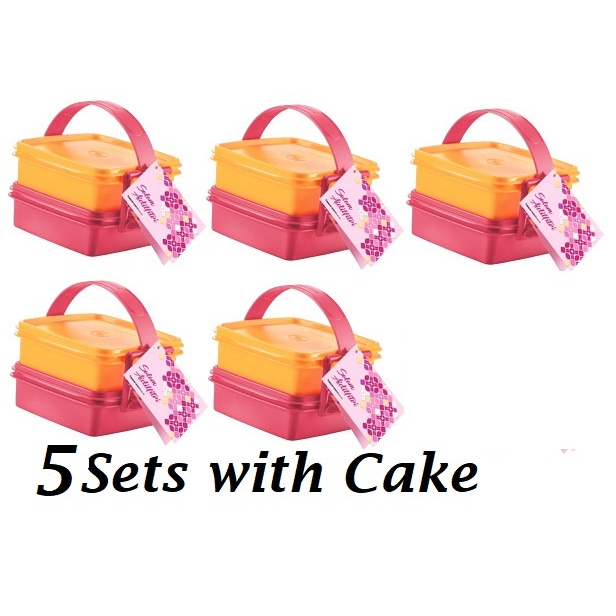 *5 sets*2023 Tupperware Raya Cake Gift Set Small Goody Box 790ml With ...