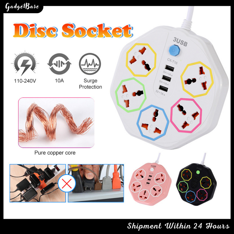 Universal Power Socket Extension With USB Ports Power Strip Surge ...