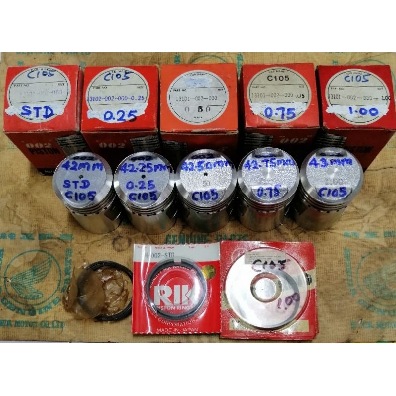 Honda 55cc C105 (002) Piston + Ring Set | Shopee Malaysia