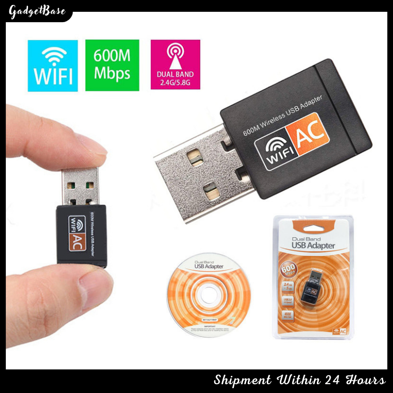 【Free Driver】USB Adapter Receiver 600Mbps Drive-free Dual-band USB ...