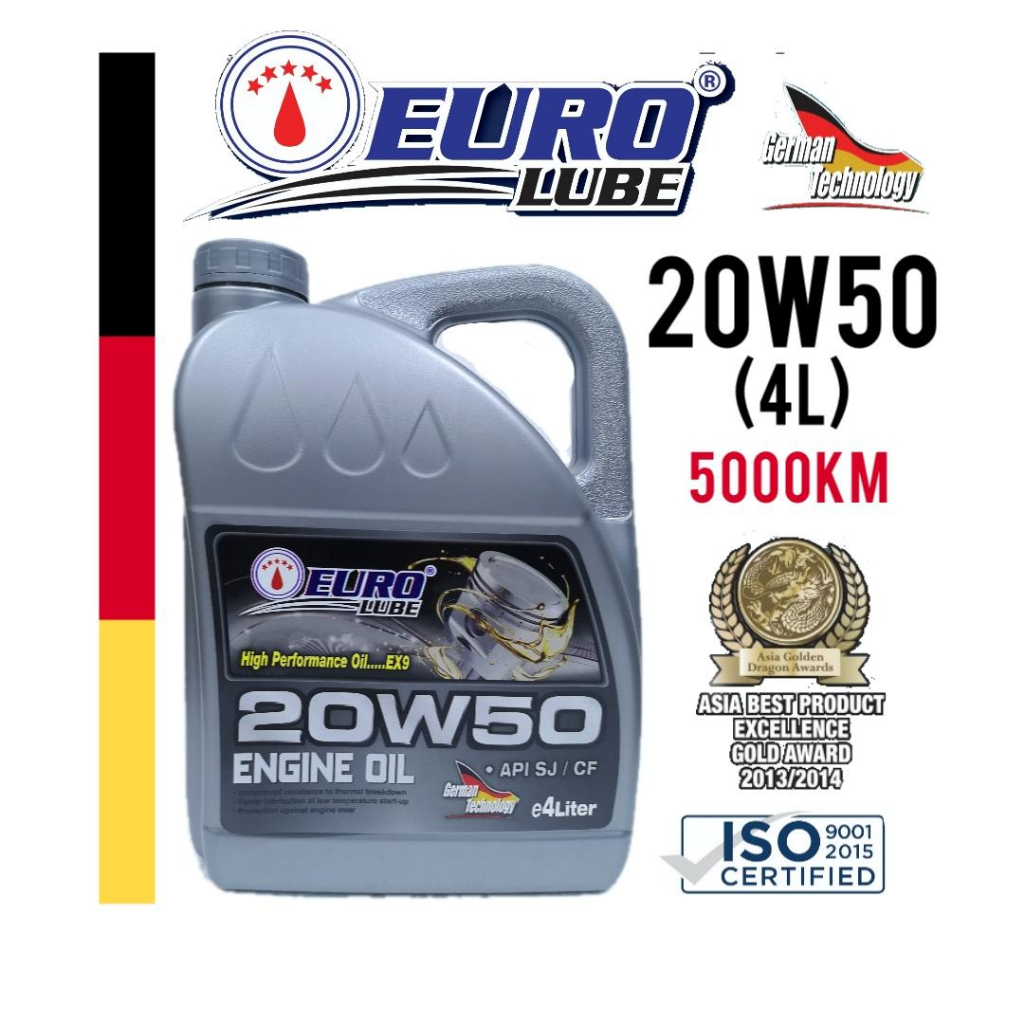 Euro Lub Mineral Engine Oil - 20W50 (4L) Minyak Pelincir (Proton ...