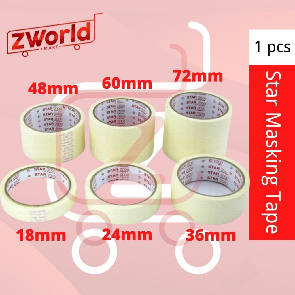 Star Masking Tape 12/18/24/36/48/60/72mm X 20yd | Shopee Malaysia