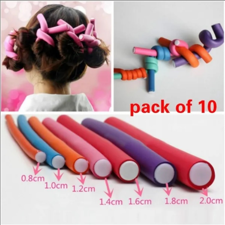 Penggulung Rambut 7 Sizes 24CM Soft Foam Flexible Curl Sponge Hair Perm ...