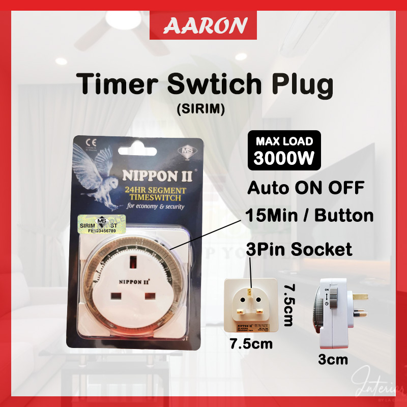 13amp Plug In Timer Switch 24hour Segment Timer Switch Lightman【sirim】 Shopee Malaysia