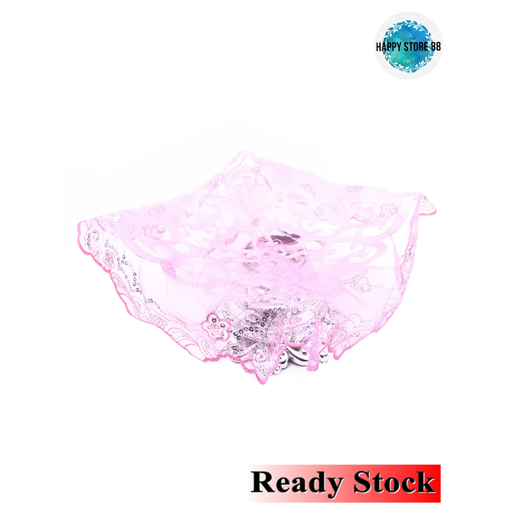 50cm Alas Dulang Kain Organza Labuci Bulat Corak Bunga | Shopee Malaysia