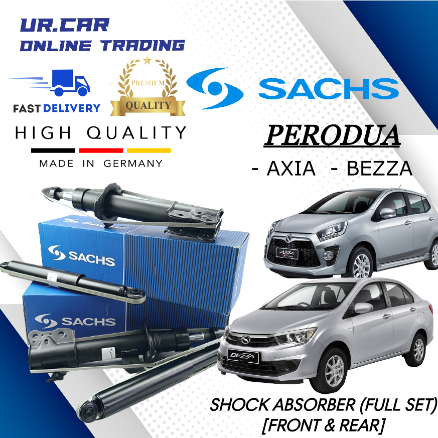 SACHS PERODUA AXIA BEZZA SHOCK ABSORBER FULL SET /FRONT (DEPAN) / REAR ...