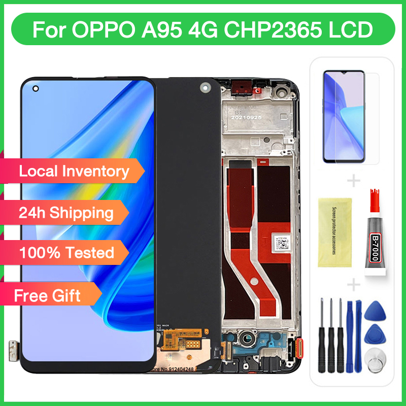TFT LCD with Frame For OPPO A95 4G CPH2365 / A95 5G / Reno6 Lite LCD Touch Display Screen ...