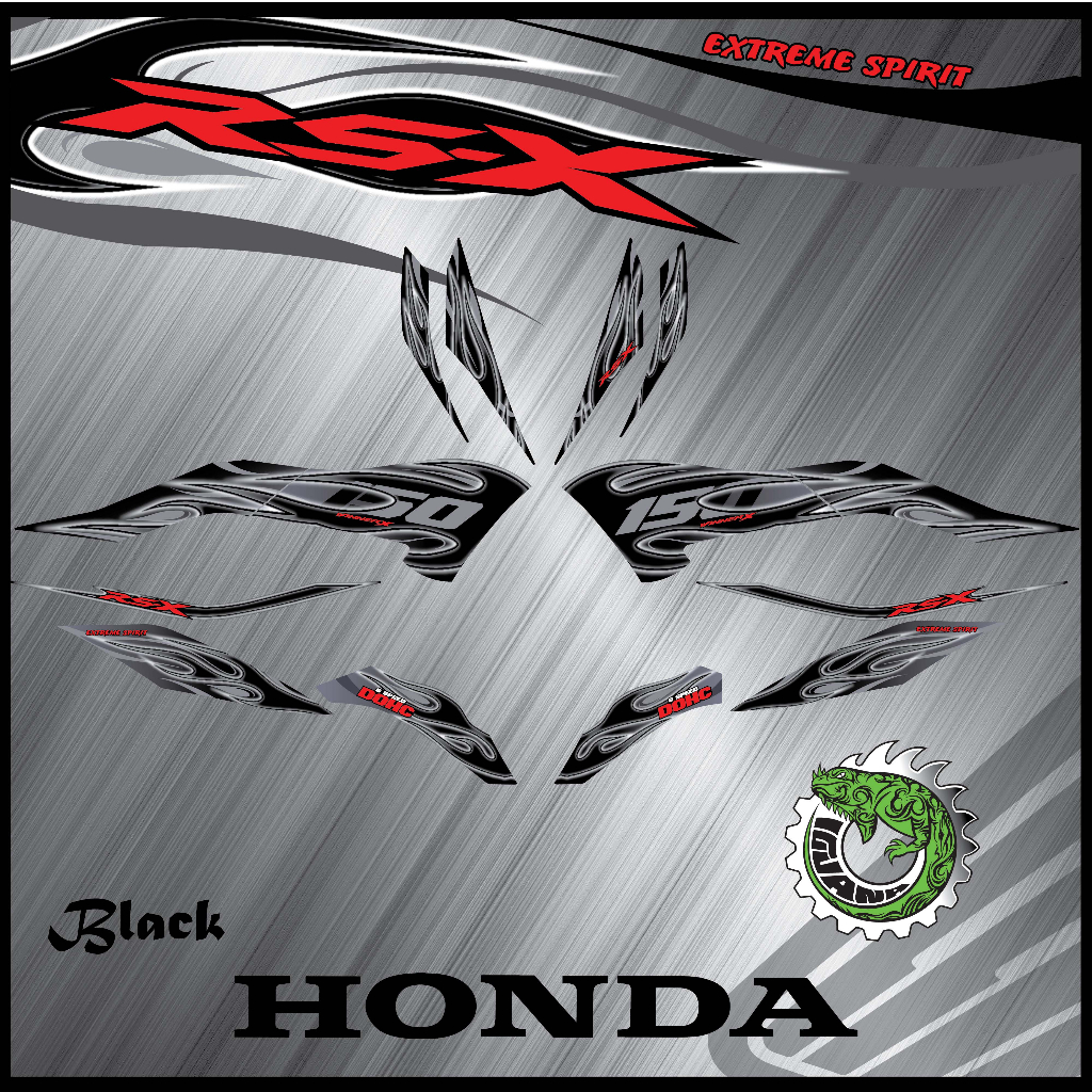 STRIPE MOTOR HONDA RSX 150 FIRE SPIRIT DESIGN CUSTOM BODY STICKER ...
