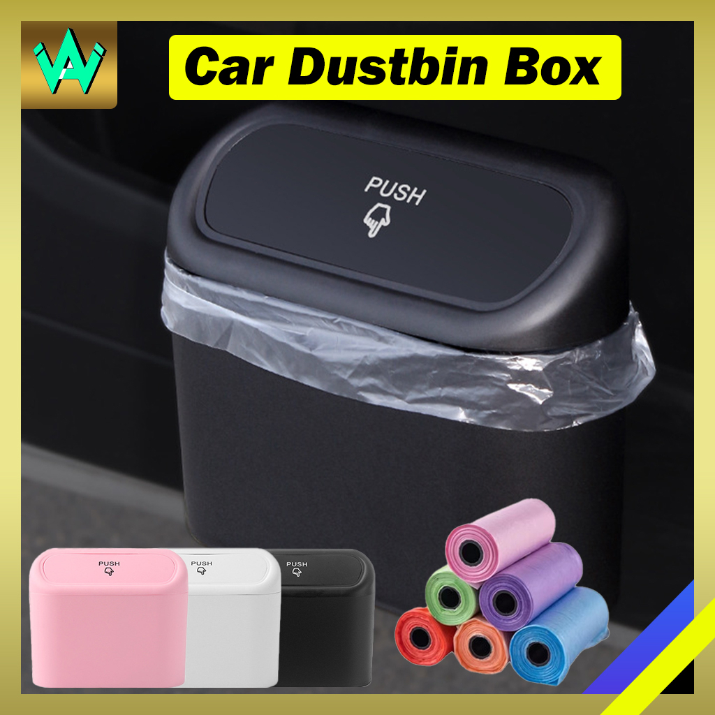 Car Dustbin Box Trash Bin Rubbish Box Mini Hanging Back Seat Waterproof ...