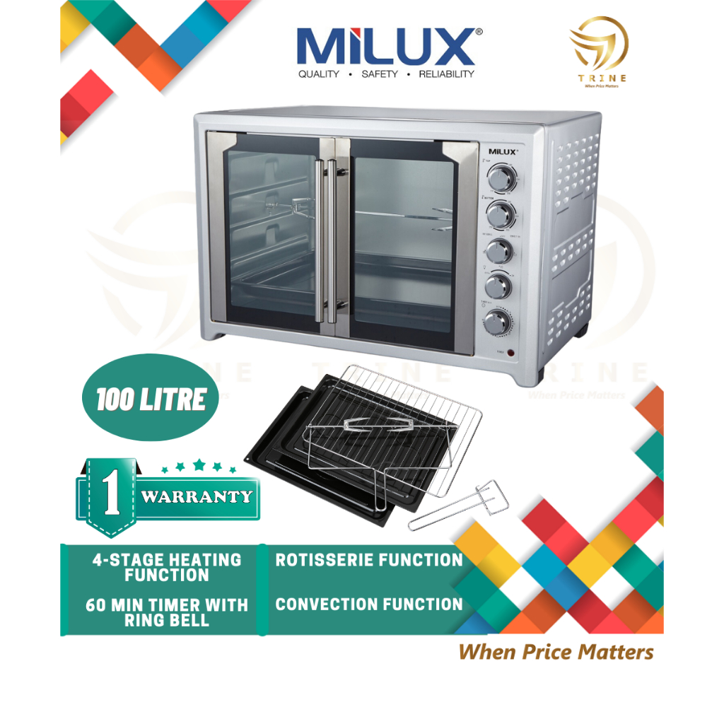 MILUX 100L FRENCH DOOR ELECTRIC OVEN MOT-100FD KETUHAR ELEKTRIK WITH ...