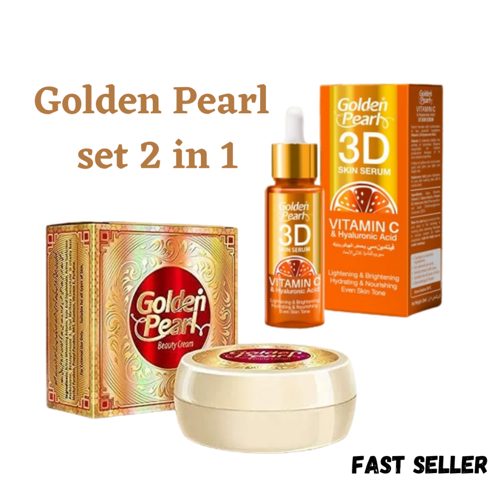 100% Original, Golden Pearl Cream + 3D Vitamin C Skin Serum (2 in 1 set ...