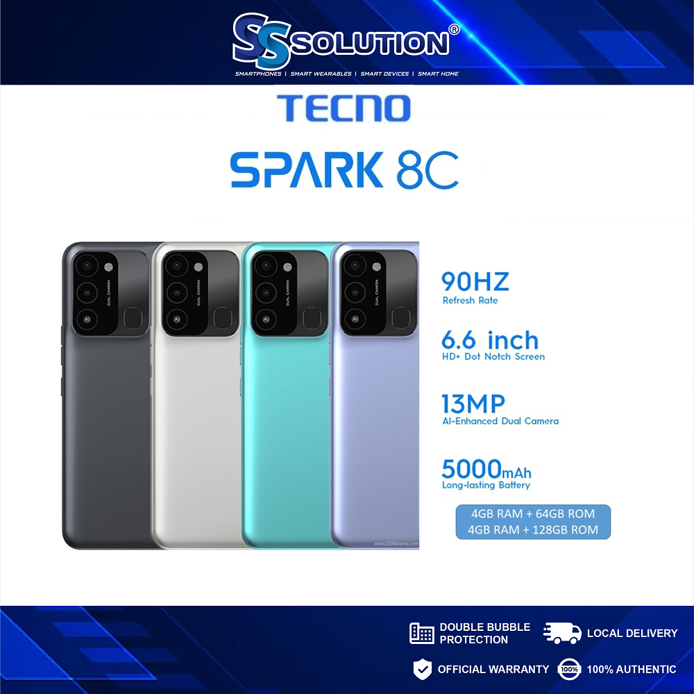TECNO SPARK 8C (4GB RAM + 64GB /128GB ROM) | Shopee Malaysia