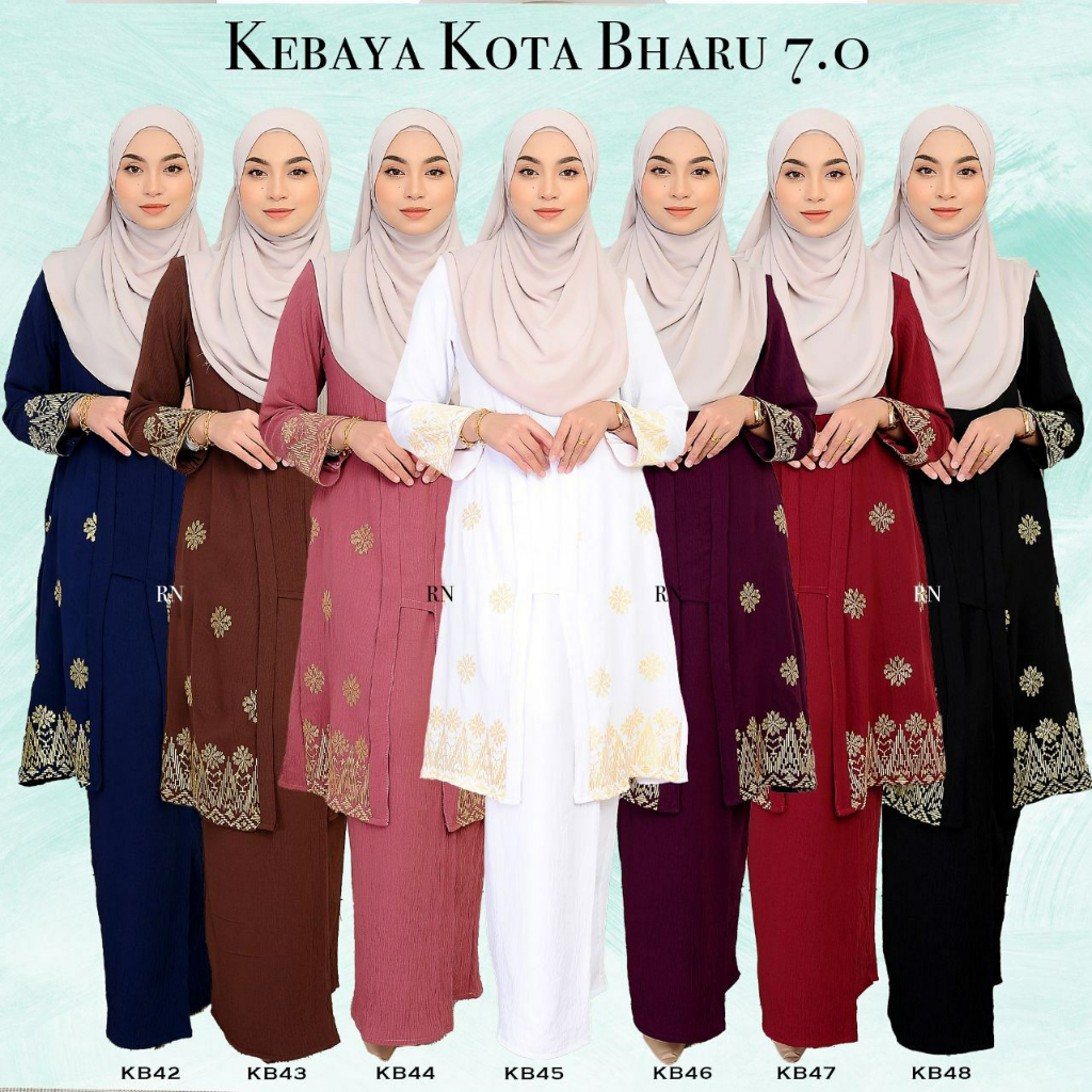 KEBAYA KOTA BHARU | Kebaya Muslimah Potongan Labuh & Longgar | Songket ...