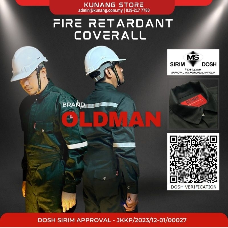 APPROVED SIRIM-DOSH FIRE RETARDANT COVERAL (FRC) BRAND OLDMAN | Shopee ...